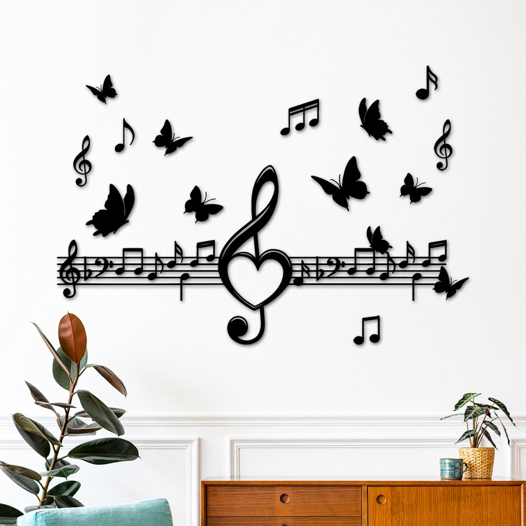 Music Note Wall Art, Wood Wall Decor, Sheet Music Gift, Music ...
