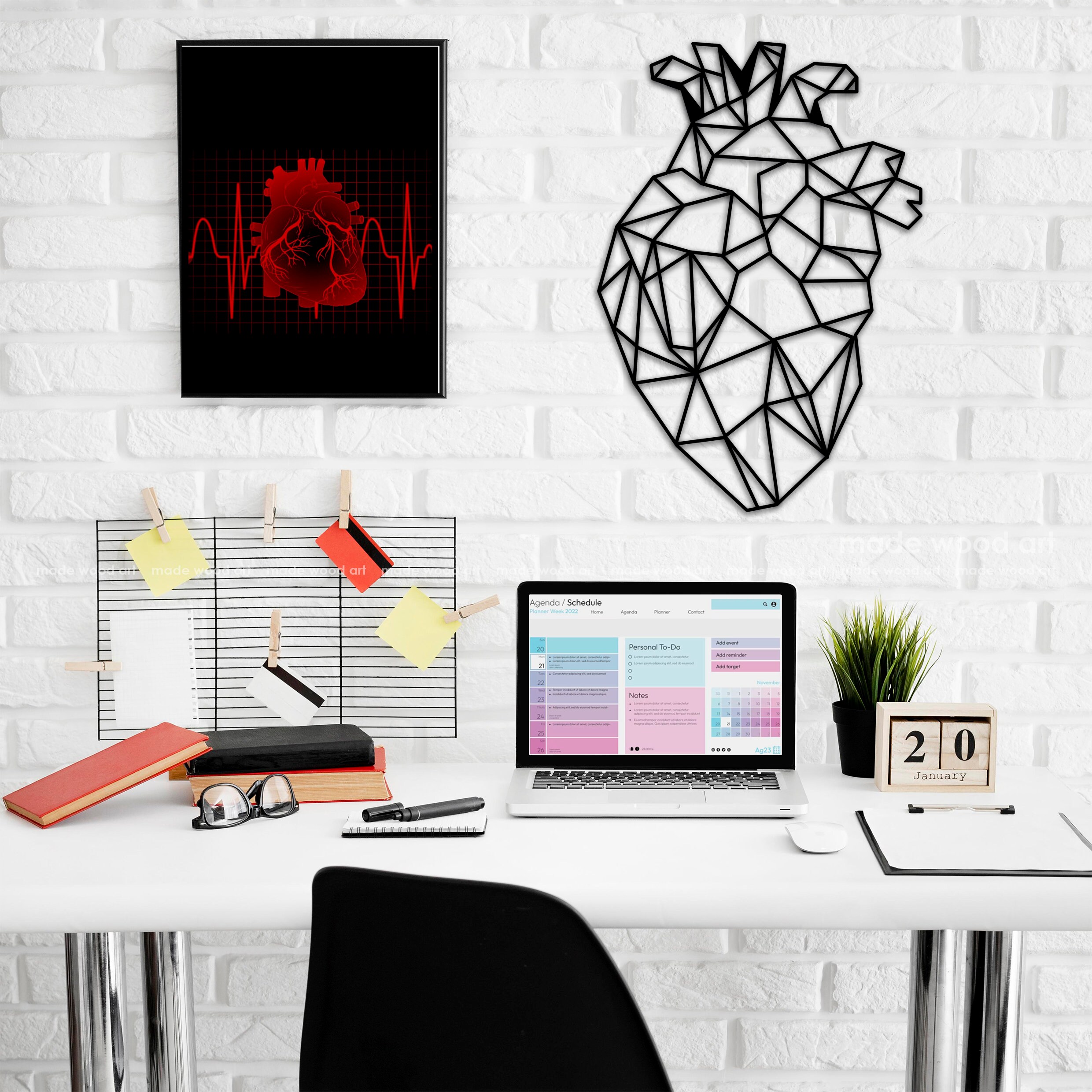 Wooden Anatomical Heart Wall Art, Human Heart Decor, Gift for ...