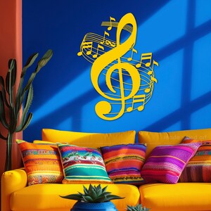 Music Note Wall Art, Wooden Sheet Music, Piano Teacher Gift, Wall ...