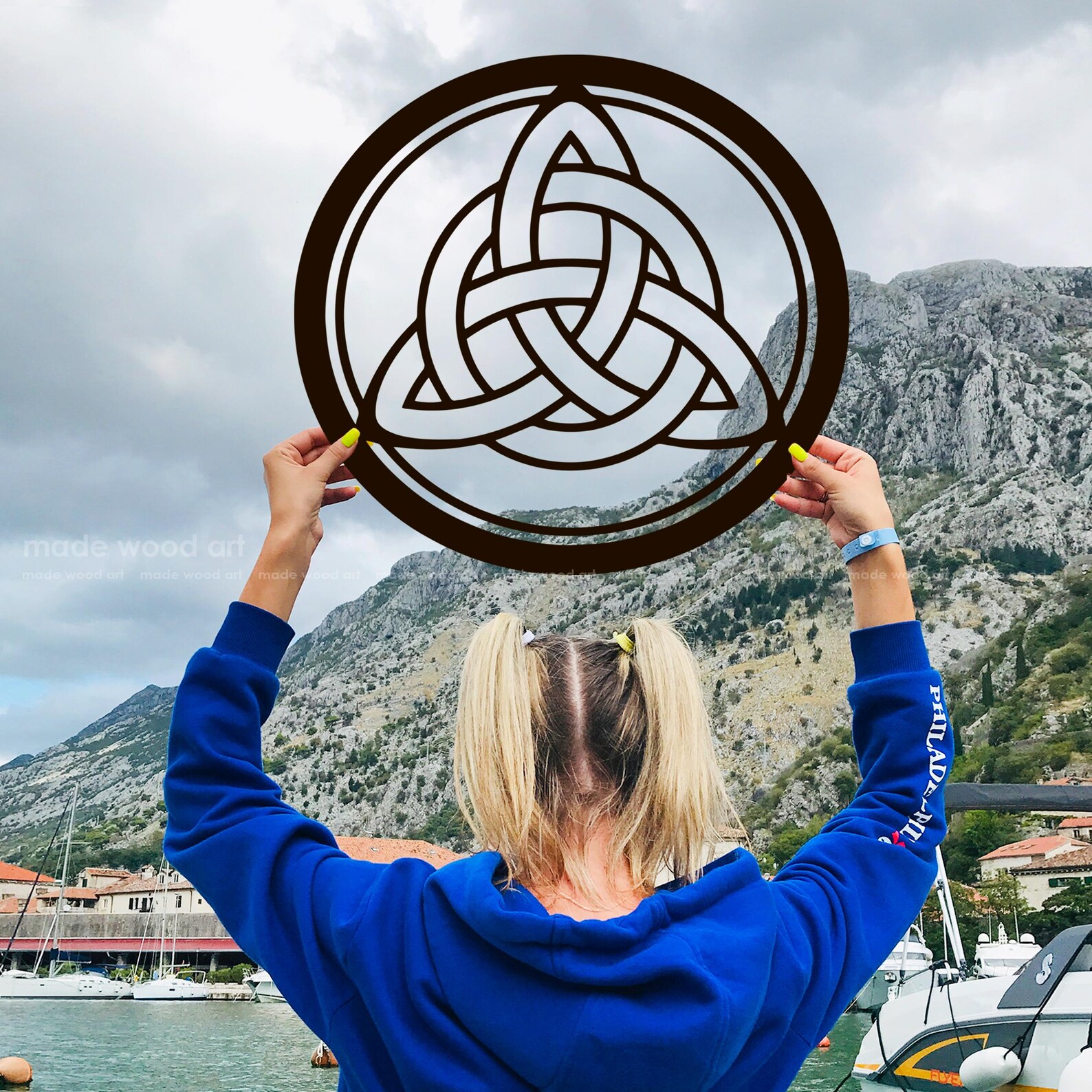 Celtic Wood Sign, Irish Wall Art, Triquetra Decor, Trinity Knot Symbol ...
