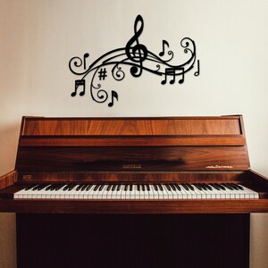 Music Notes Wall Art, Wood Music Symbol, Sheet Music, Aesthetic Room ...
