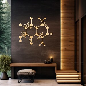 Molecules Wood Wall Art, Chemistry Gifts, Medical Office Decor, Science ...