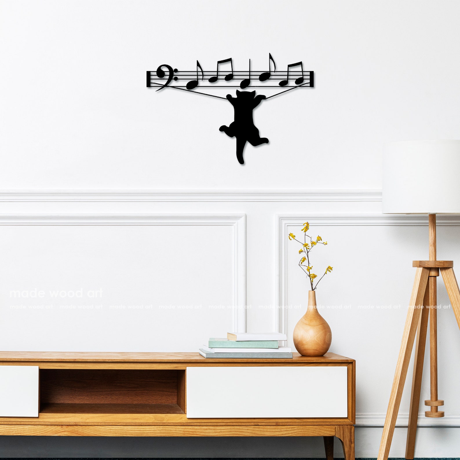 Music Notes Wall Art Wood Wall Decor Music Decor Living - Etsy