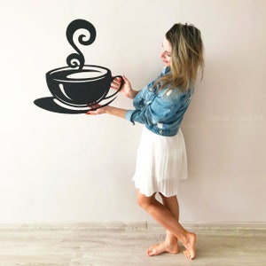 Coffee Wall Decor, Wood Coffee Cup Sign, Tea Mug Sign, Coffee Decor ...