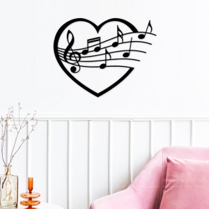 Musical Notes Wall Art, Wood Music Symbol, Piano Room, Sheet Music ...