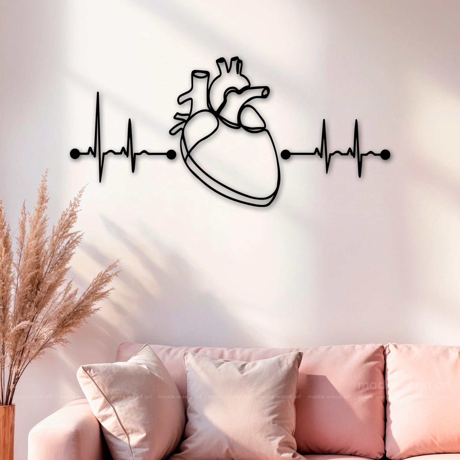 Wood Heart Wall Art, Cardiologist Gift, Human Anatomy Heart Artwork ...