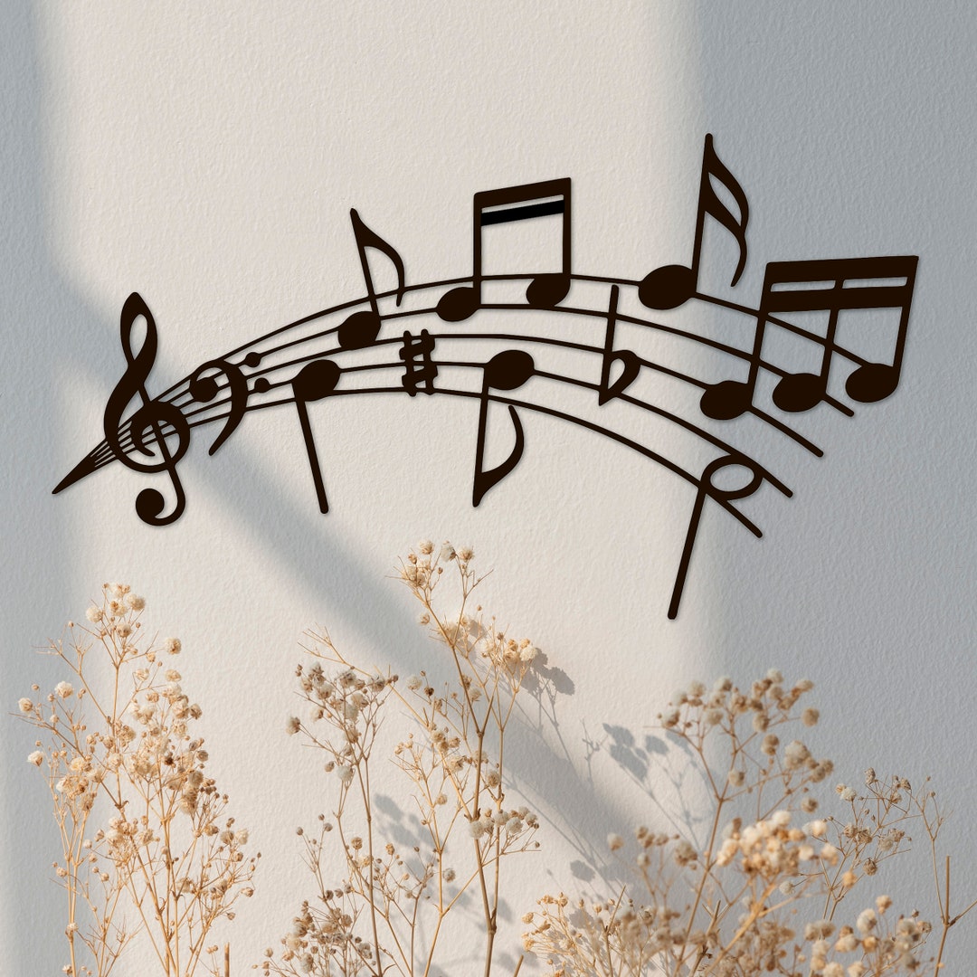 Music Notes Wall Art, Music Symbol, Wood Sheet Music Sign, Music ...