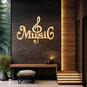 Music Wood Wall Decor, Sheet Music Studio Art, Music Teacher Gift ...
