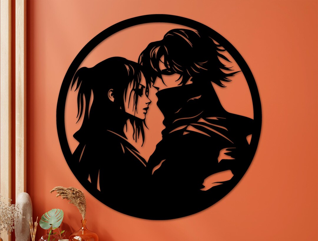 Anime Wall Art, Japandi Wood Decor, Couple Wall Hanging, Gifts for ...