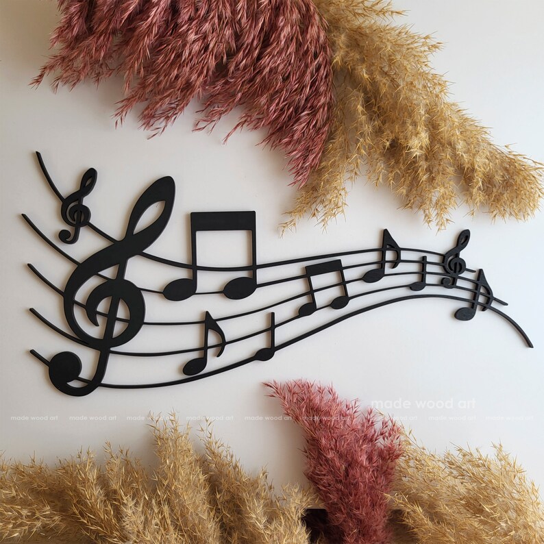 Music Notes Wall Art Wood Wall Decor Music Decor Living - Etsy