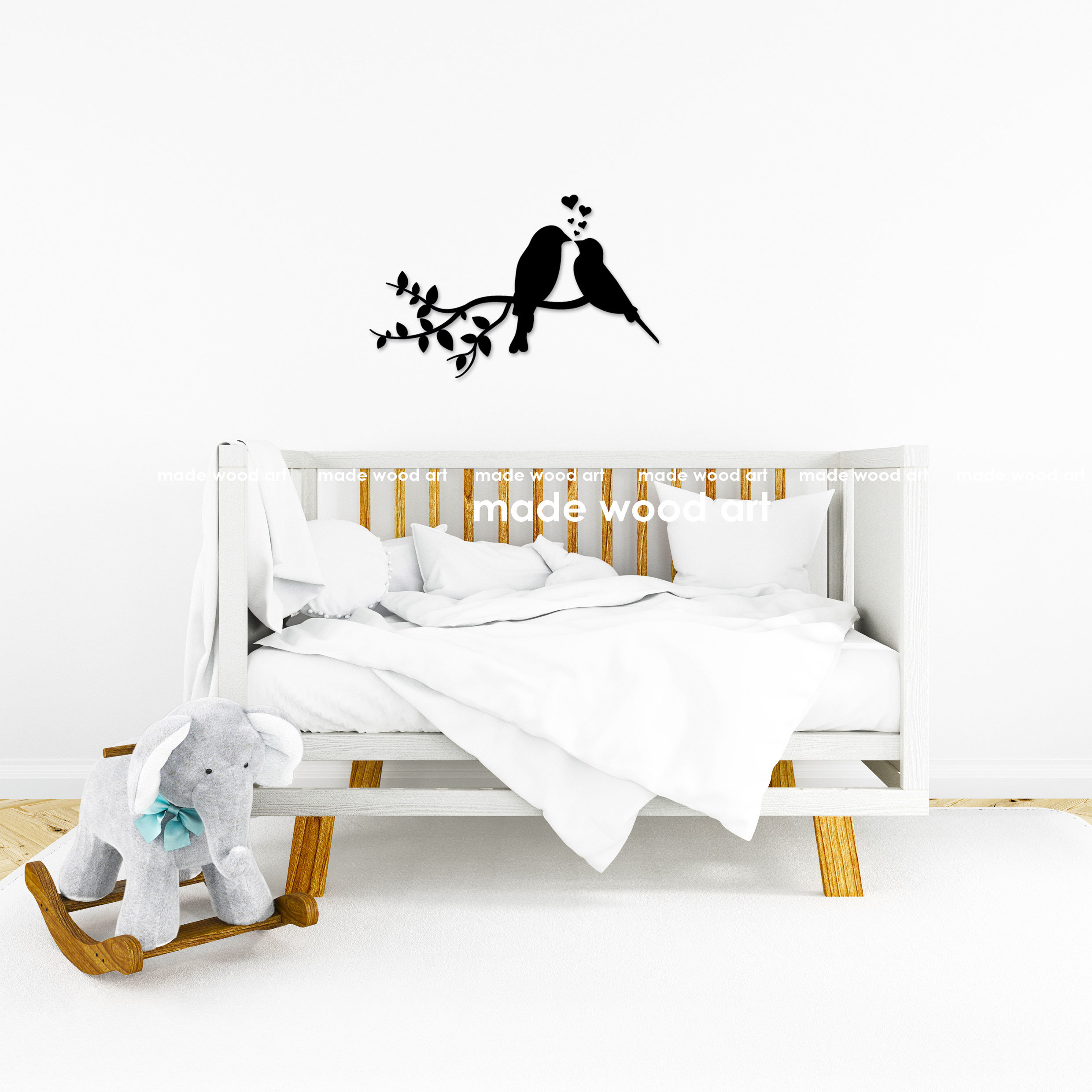 Birds on a branch Wall Decor Tree branches birds Wall Art Love | Etsy