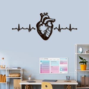 Anatomical Heart, Medic Wood Wall Art, Cardiologist Gift, Medical ...
