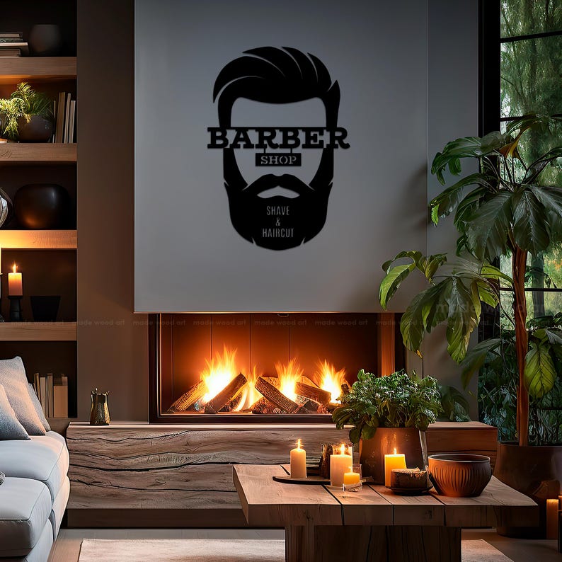 Barber Shop Decor, Wooden Wall Art, Personalized Barber Sign, Hair ...
