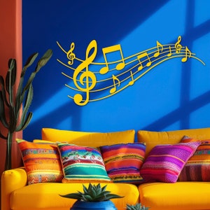Music Notes Wall Art, Wood Wall Decor, Music Decor, Living Room ...