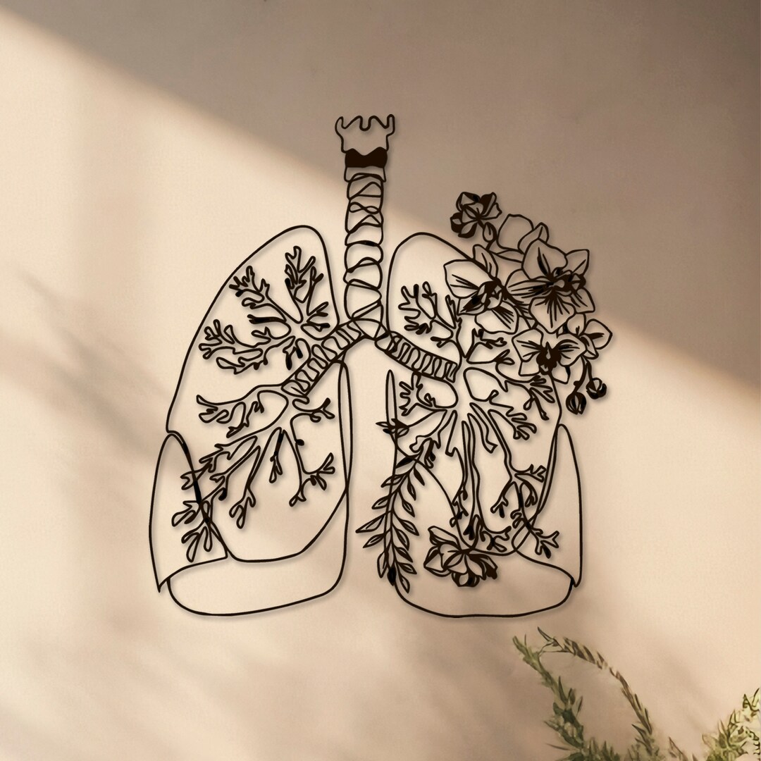 Art anatomique des poumons, cadeaux inhalothérapeutes, art mural bois ...