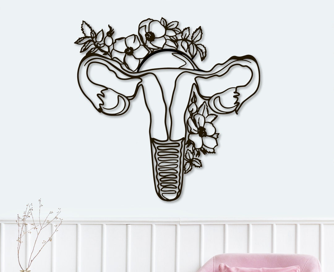 Wooden Floral Uterus Art Women Reproductive System Ovaries - Etsy