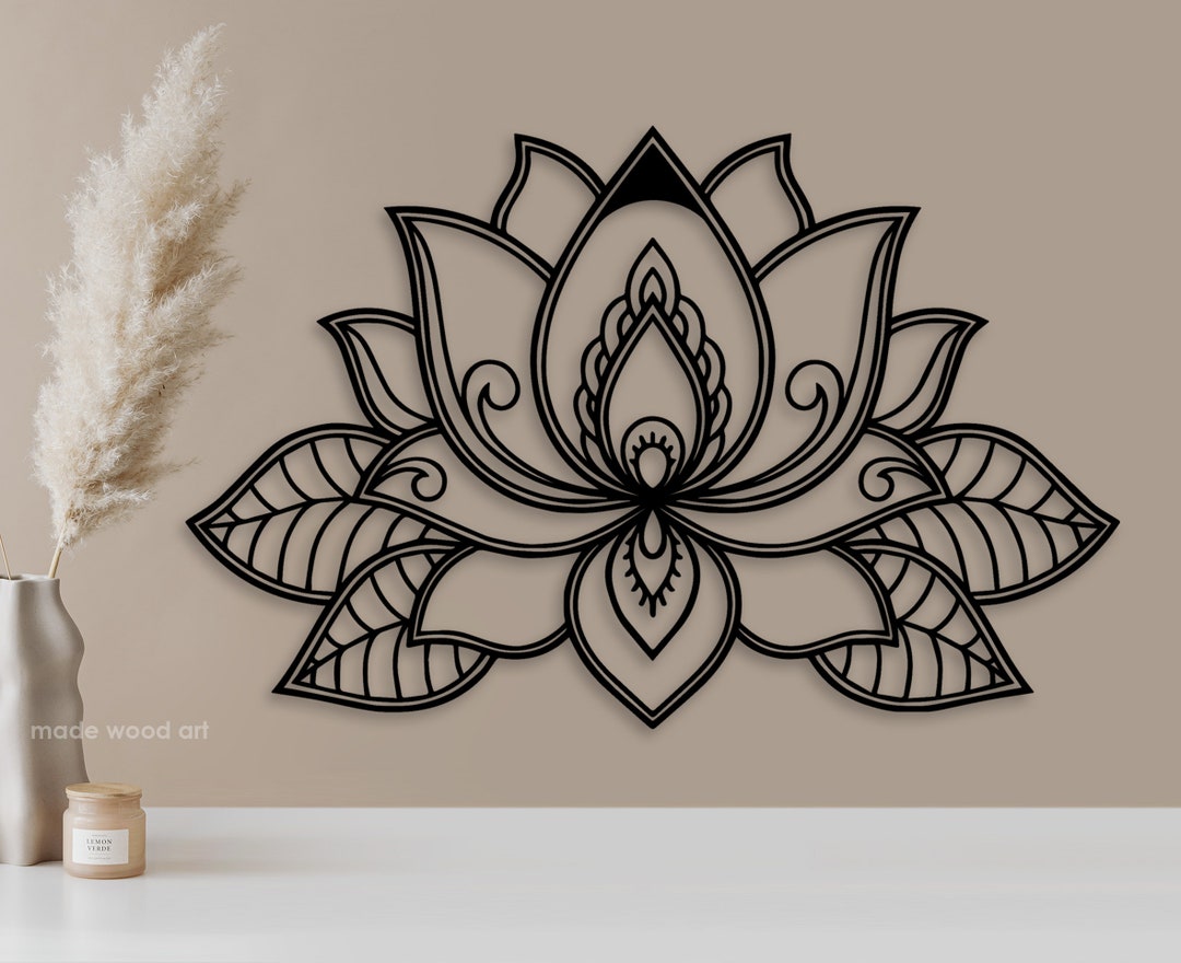 Lotus Flower Wooden Mandala Lotus Flower Wall Art Wood Wall - Etsy