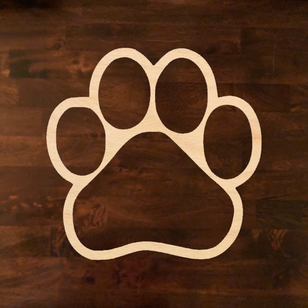 Paw Print Wood Cutout Dog Home Decor Animal Decor Cat Home Decor Wooden ...