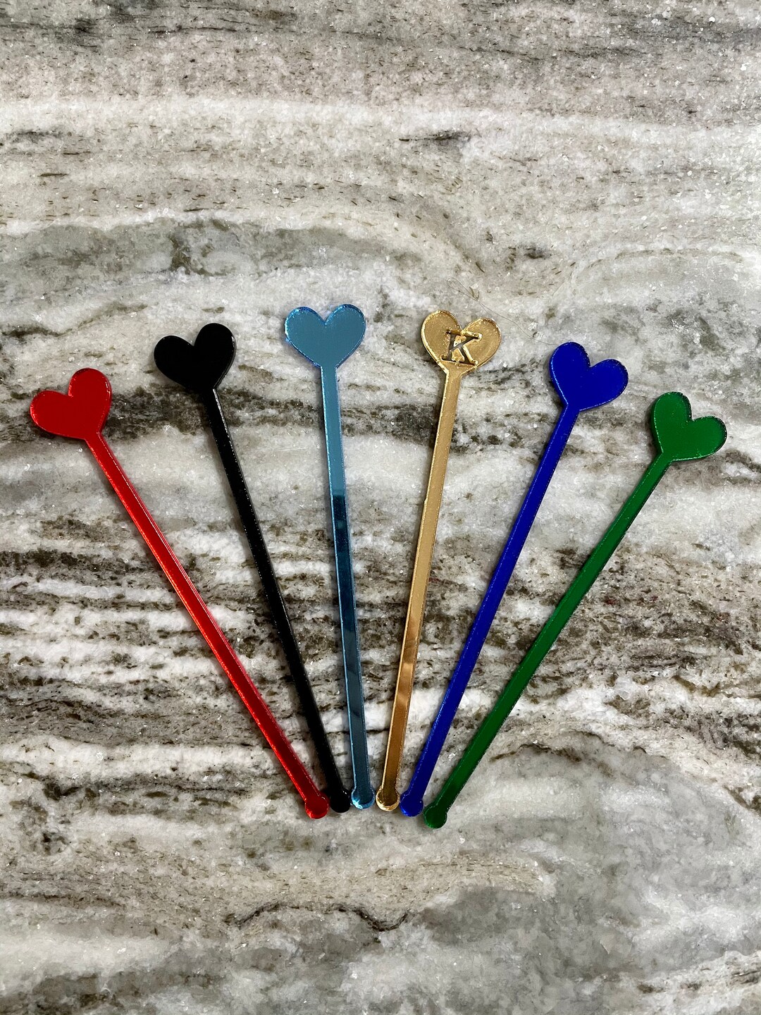 Heart Cocktail Stirrer Acrylic Drink Stirrer Stir Stick Swizzle Sticks ...