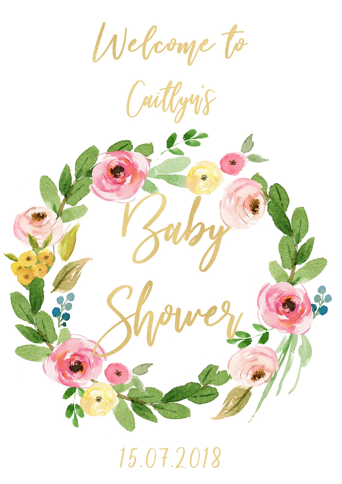Printable Baby Shower Welcome Sign Editable Template Baby Etsy