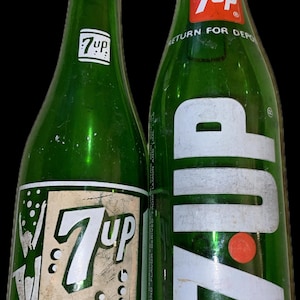 2 7UP Bottles, 1950 and 1970 Vintage - Etsy