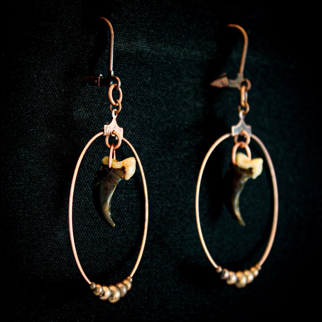 Coyote Claw Hoop Earrings, Antique Copper Earrings, Taxidermy Jewelry ...