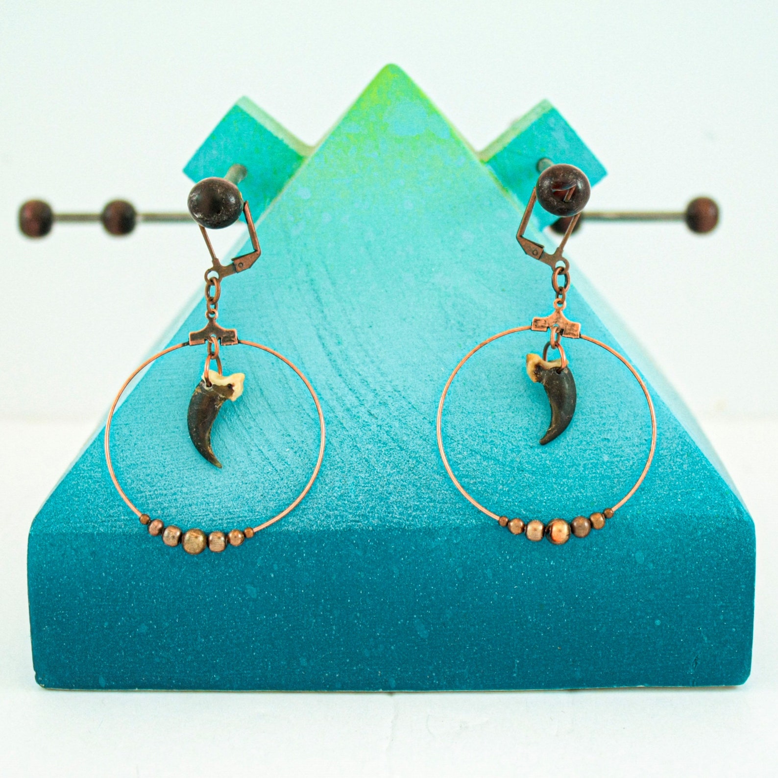 Coyote Claw Hoop Earrings Antique Copper Earrings Taxidermy - Etsy