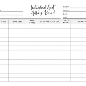 FILLABLE Farm Planner for Goat Records | Planner Includes Kidding ...