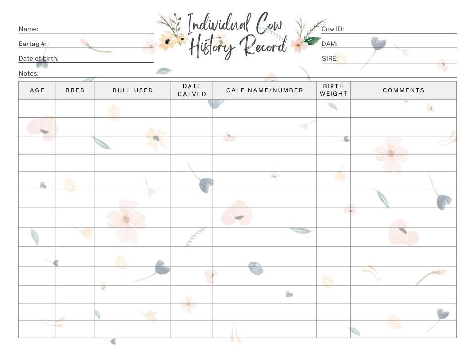 Farm Planner for Cattle Records |FLORAL |calving, Sales, Year Overview ...