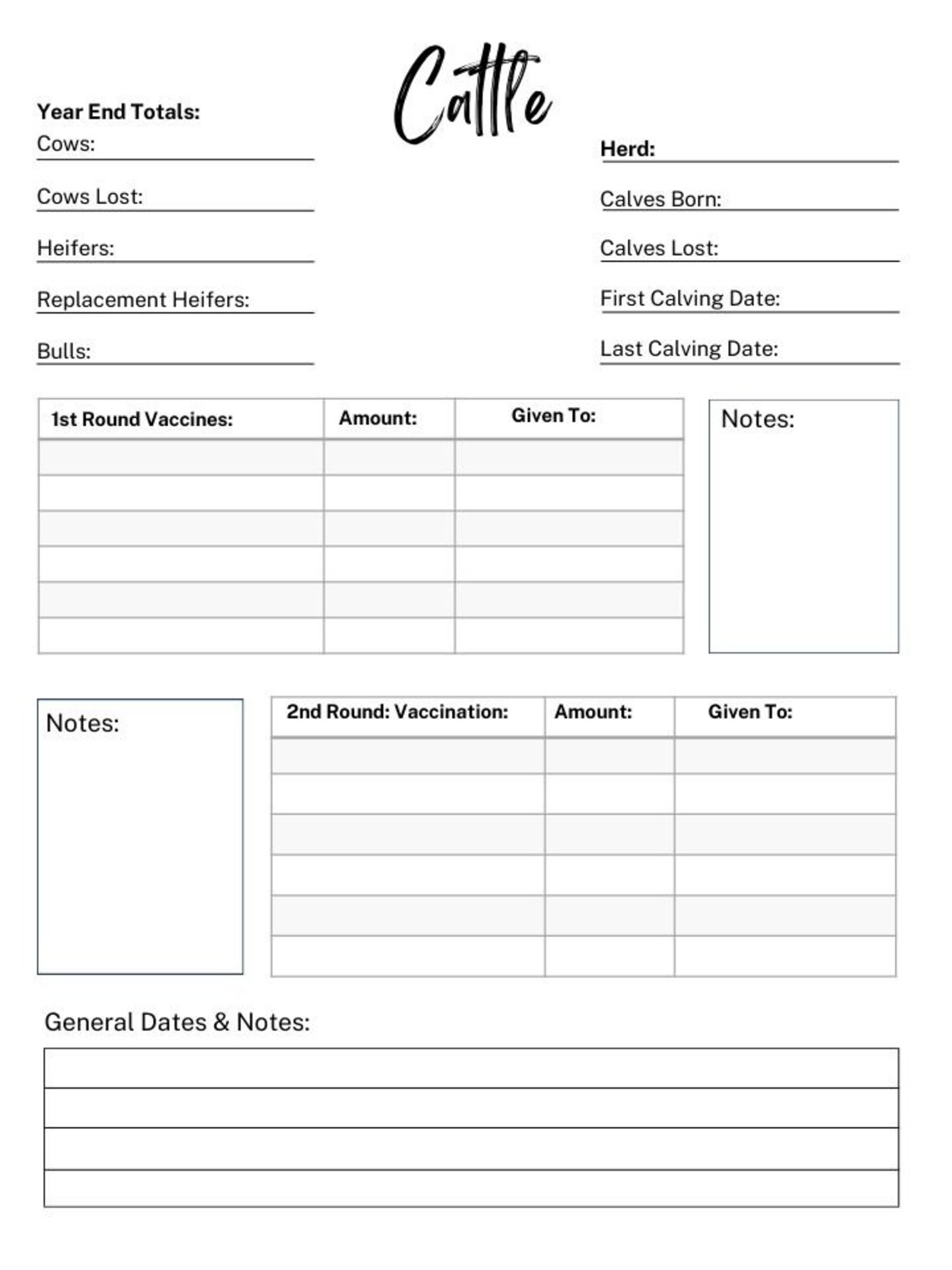 Farm Planner for Cattle Records | |calving, Sales, Year Overview and ...