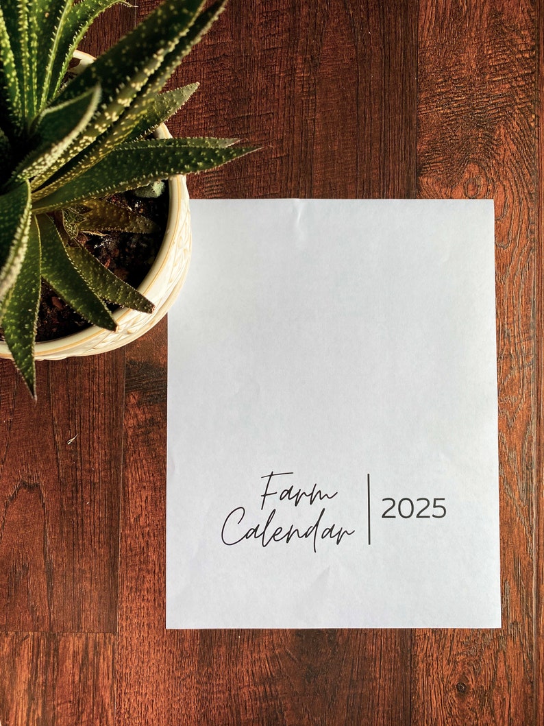 2025 Farm Calendar | Printable Planner | Farm and Ranch Records ...