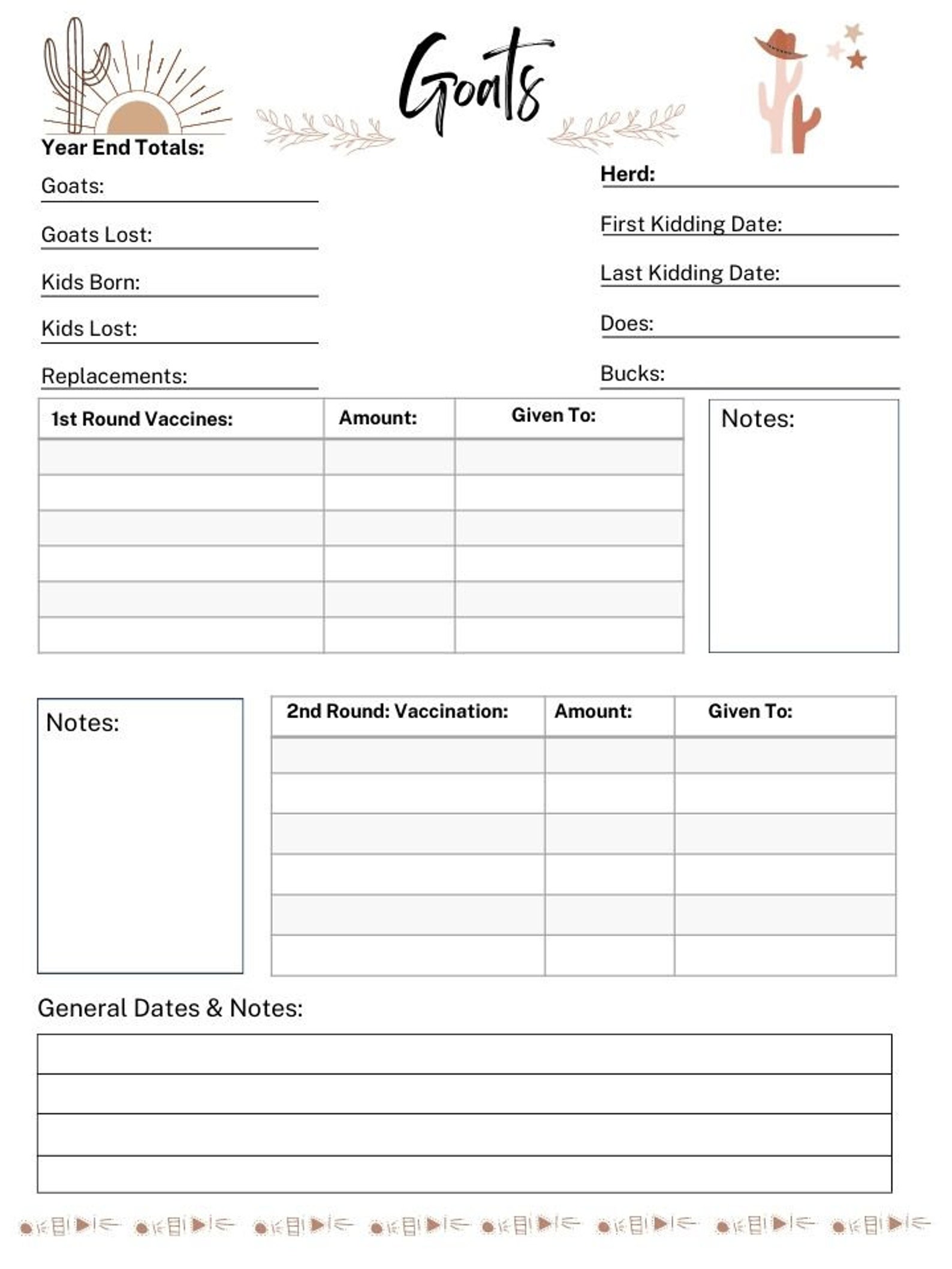 Farm Planner for Goat Records | Navy and Blush Floral Planner Includes ...