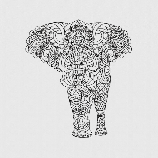 Zentangle Elephant - Etsy