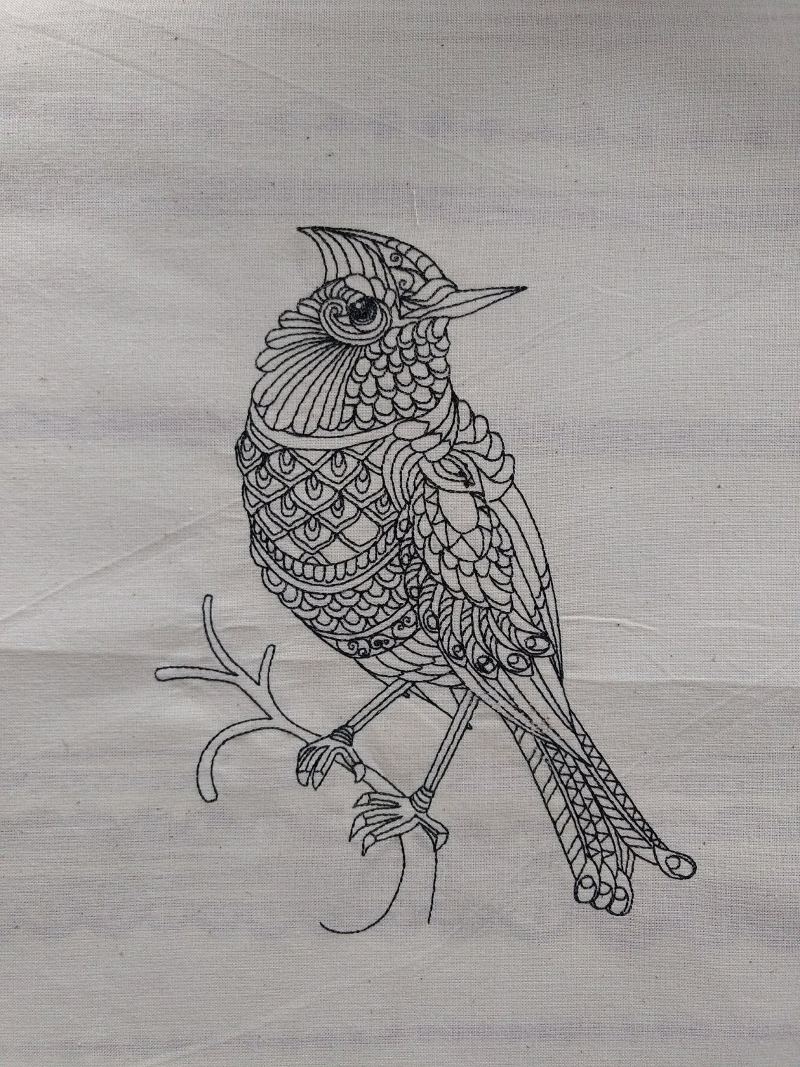 Cardinal Zentangle Machine Embroidery Design 9 Formats - Etsy