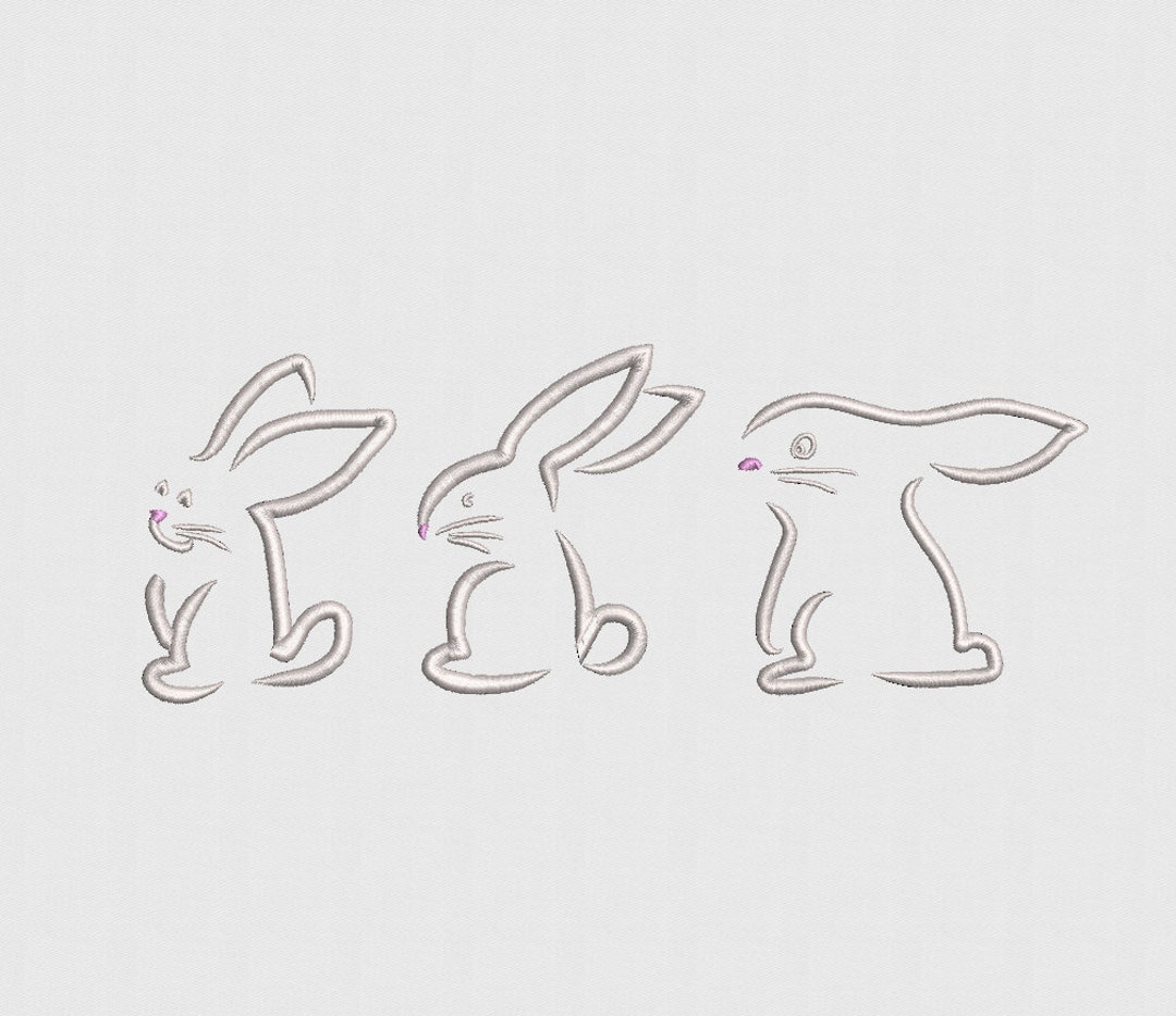 Bunny Rabbit - Machine Embroidery Design - 3 Designs - 4 Sizes - 9 ...
