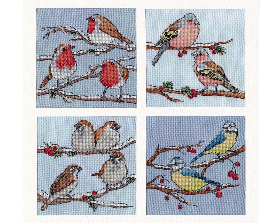 Winter Vögel Kreuzstichmuster von Fiona Baker Sofortiger - Etsy.de
