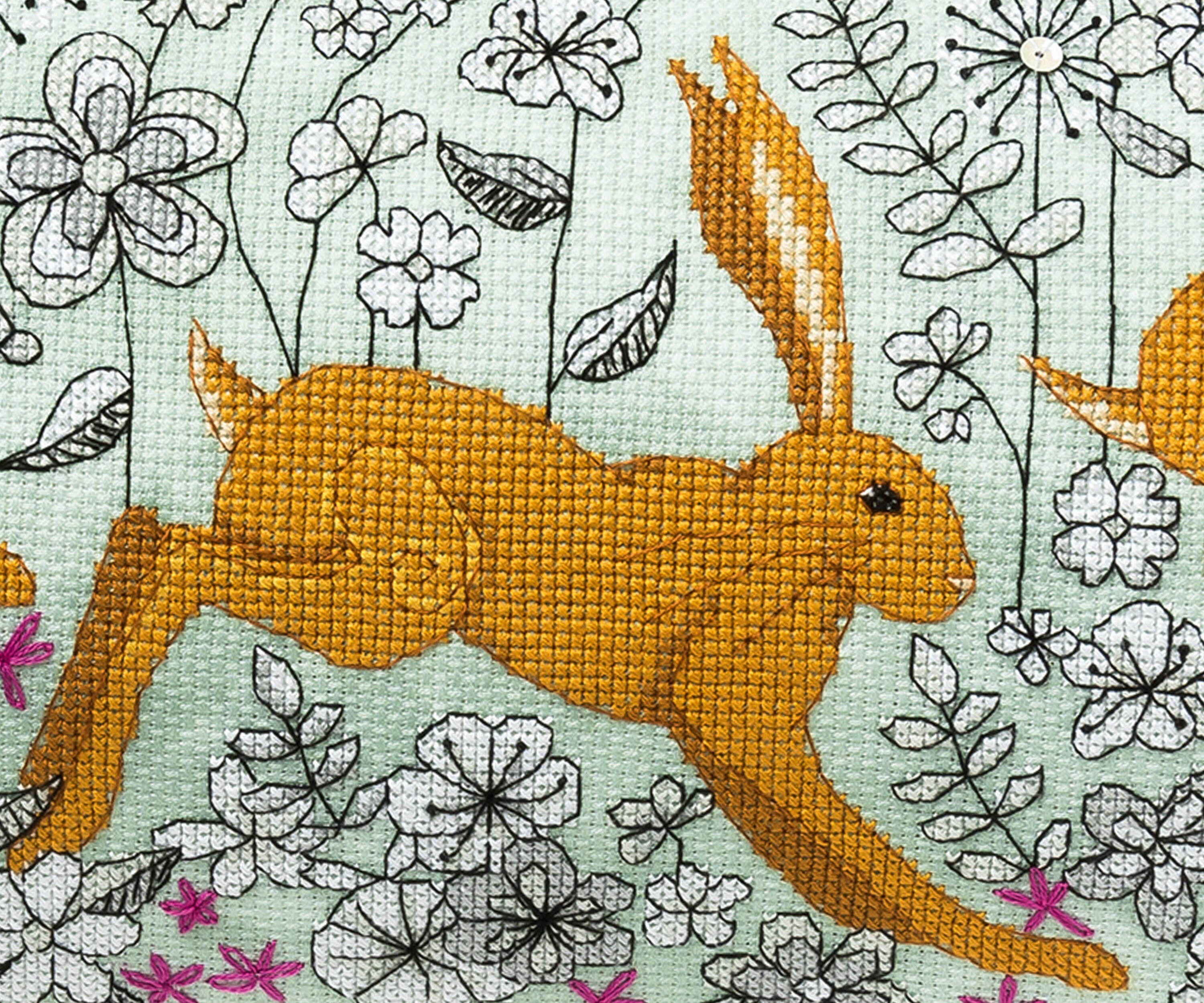 Running Hares Cross Stitch Pattern by Fiona Baker Instant - Etsy UK