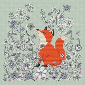 Floral Fox Cross Stitch Pattern by Fiona Baker Instant - Etsy