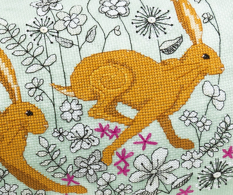 Running Hares Cross Stitch Pattern by Fiona Baker Instant - Etsy UK