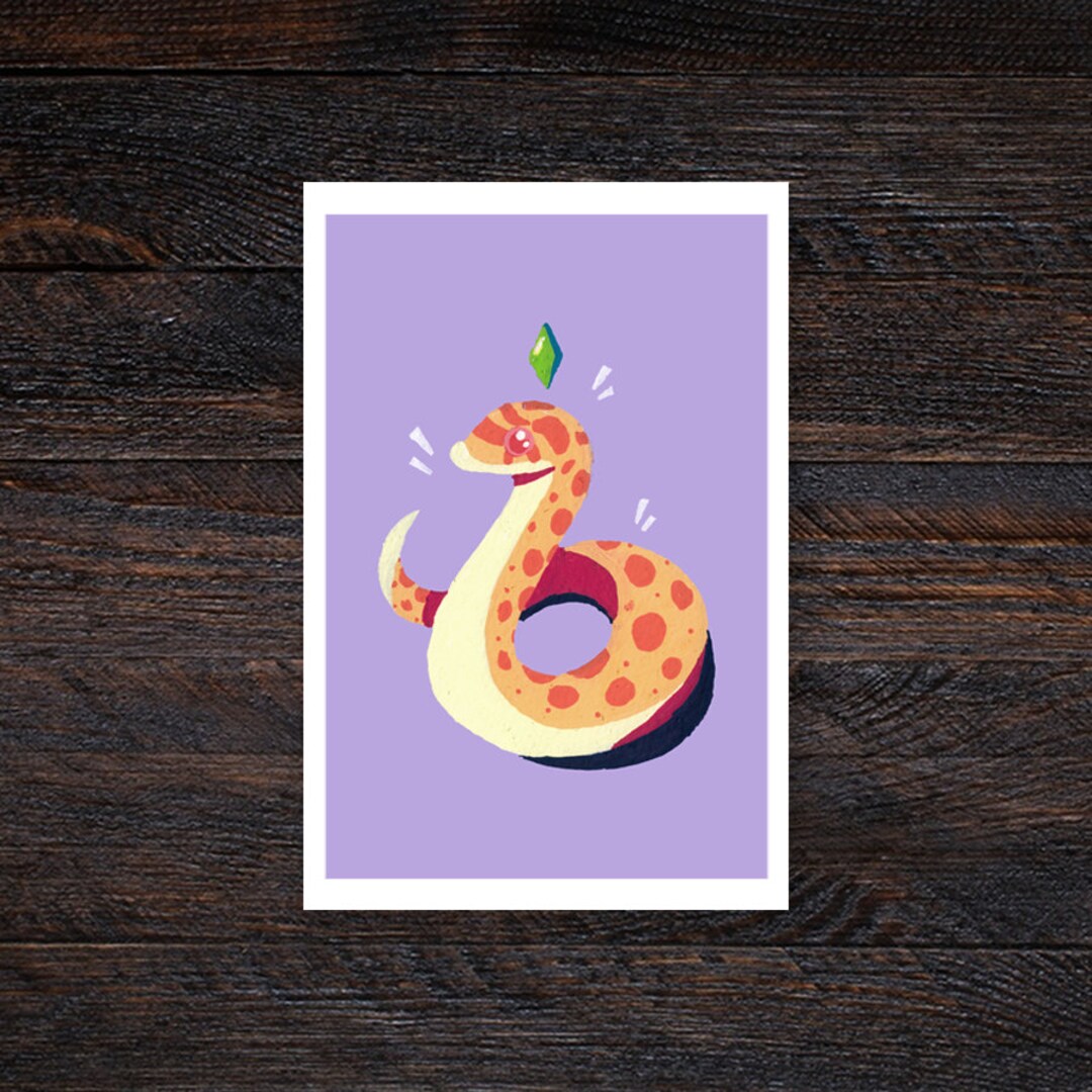 Plumbob Hognose Matte Illustrated Fine Art Print Wall Decor 4x6, 5x7 ...