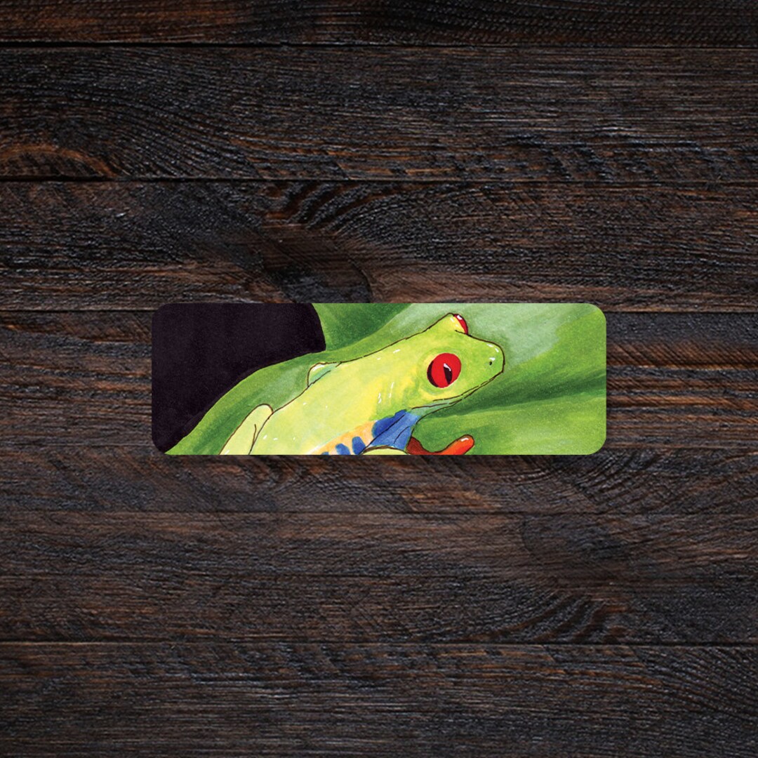 Red Eyed Tree Frog 2x6 Satin Illustrated Fine Art Bookmark Reading ...
