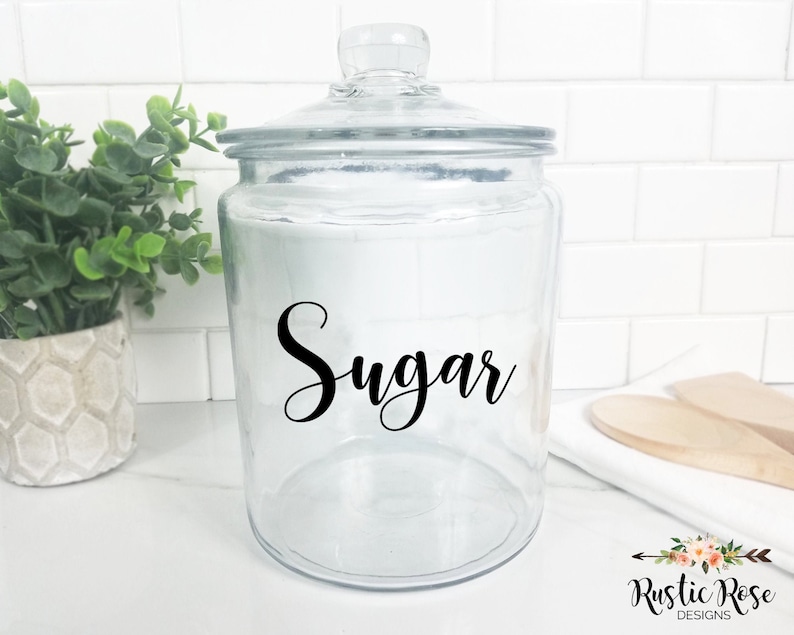 Jar Decals Jar Labels Sugar Decals Flour Decals Kitchen | Etsy