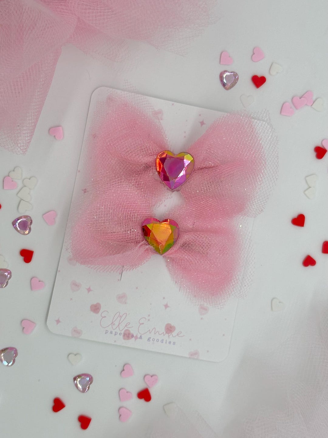 Pink Heart Hair Bows, Valentines Day Hair Bows, Pink Valentine Bows ...