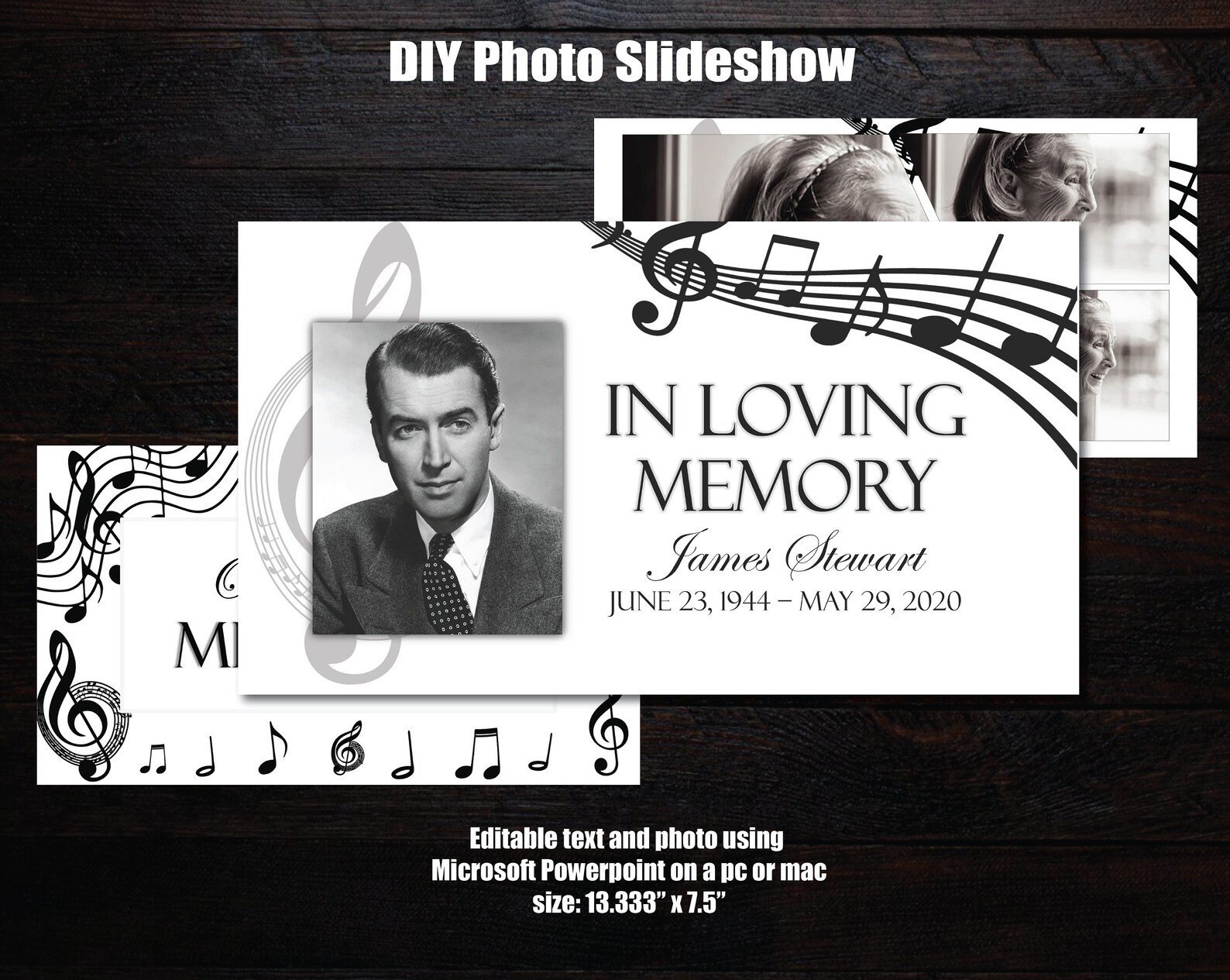 Funeral Powerpoint Slideshow Template Music Notes Memorial Slideshow 