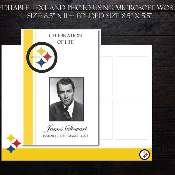 Yellow Funeral Program Template - Etsy