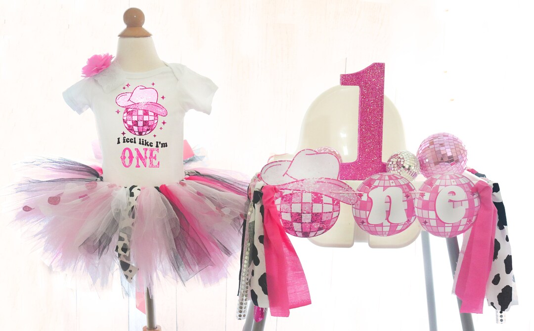 Disco Rodeo 1st Birthday High Chair Banner & Tutu Outfit I Feel Like I ...