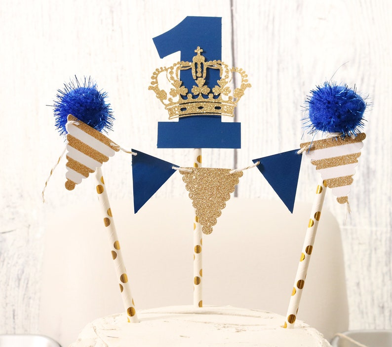 Royal Prince Cake Topper Prince 1st Birthday Decoration Blue - Etsy