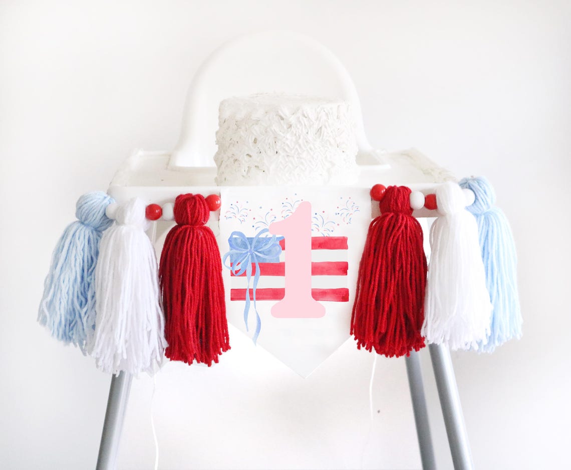 One American Girl High Chair Banner Patriotic Highchair Banner 4th of ...