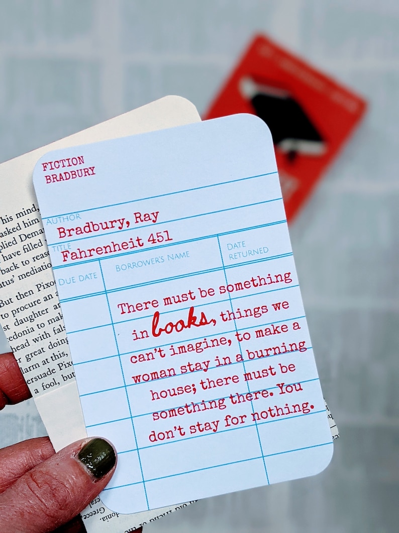 Fahrenheit 451 Quote Bookmarks Ray Bradbury Quotes Book | Etsy