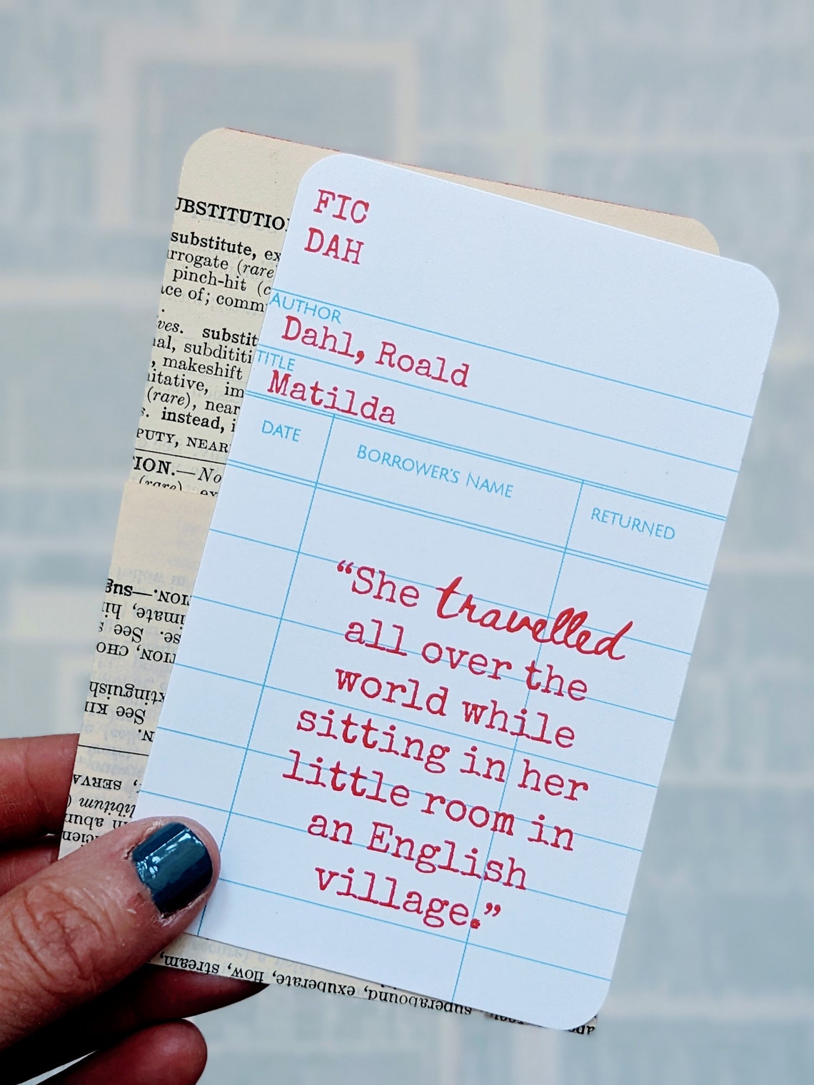 Matilda Book Lover Bookmarks, Roald Dahl Quotes, Library Cards, Bookish ...